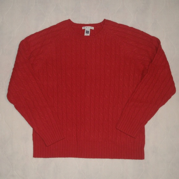 GAP | Sweaters | Nwt Gap Red Wool Cable Knit Sweater Xl | Poshmark